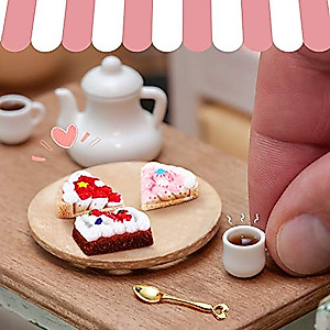100 Pieces Miniature Food Drinks Toys Mixed Pretend Foods for Dollhouse Kitchen Play Resin Mini Food for Adults Teenagers Doll House (Hamburger, Pizza, Cake, Bread)