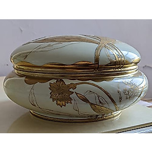 1900s Antique France Limoges Large Dresser Jewel Porcelain Box