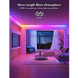 Govee 100ft RGBIC LED Strip Lights, Smart LED Lights Work with Alexa and Google Assistant, App Control Segmented DIY Multiple Colors, Color Changing Lights Music Sync, WiFi LED Light Strip for Bedroom