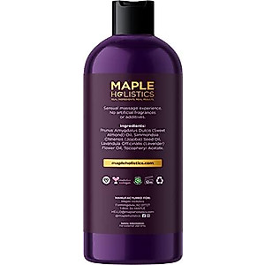 Aromatherapy Sensual Massage Oil for Couples - Relaxing Full Body Massage Oil for Date Night with Sweet Almond Oil - Vegan Lavender Massage Oil for Massage Therapy Smooth Gliding Formula 8 Fl Oz