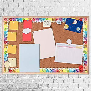 Rainbow Confetti Border Trim, Bulletin Borders Stickers, 66 ft Back to School Decoration Borders for Bulletin Board/Black Board Trim, Teacher Student Use for Classroom School Decoration