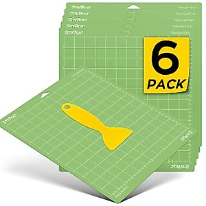 HTVRONT Standard Grip Cutting Mat for Cricut, 6 Pack Cutting Mat 12x12 for Cricut Explore Air 2/Air/One/Maker， Standard Adhesive Sticky Quilting Cutting Mats Replacement Accessories for Cricut