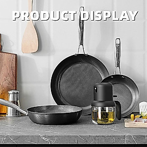 Oil Sprayer for Cooking 180ml Glass Olive Oil Sprayer Mister Refillable Food Grade Oil Vinegar Spritzer Bottles for Air Fryer, BBQ, Grilling, Baking, Salad, Kitchen Gadgets Oil Spray Bottles, Beige