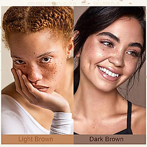 Natural Freckle Pen - 2Pcs for Different Color, Light Brown & Dark Brown, Long Lasting Waterproof Neutral Lightweight Freckle Makeup Tool