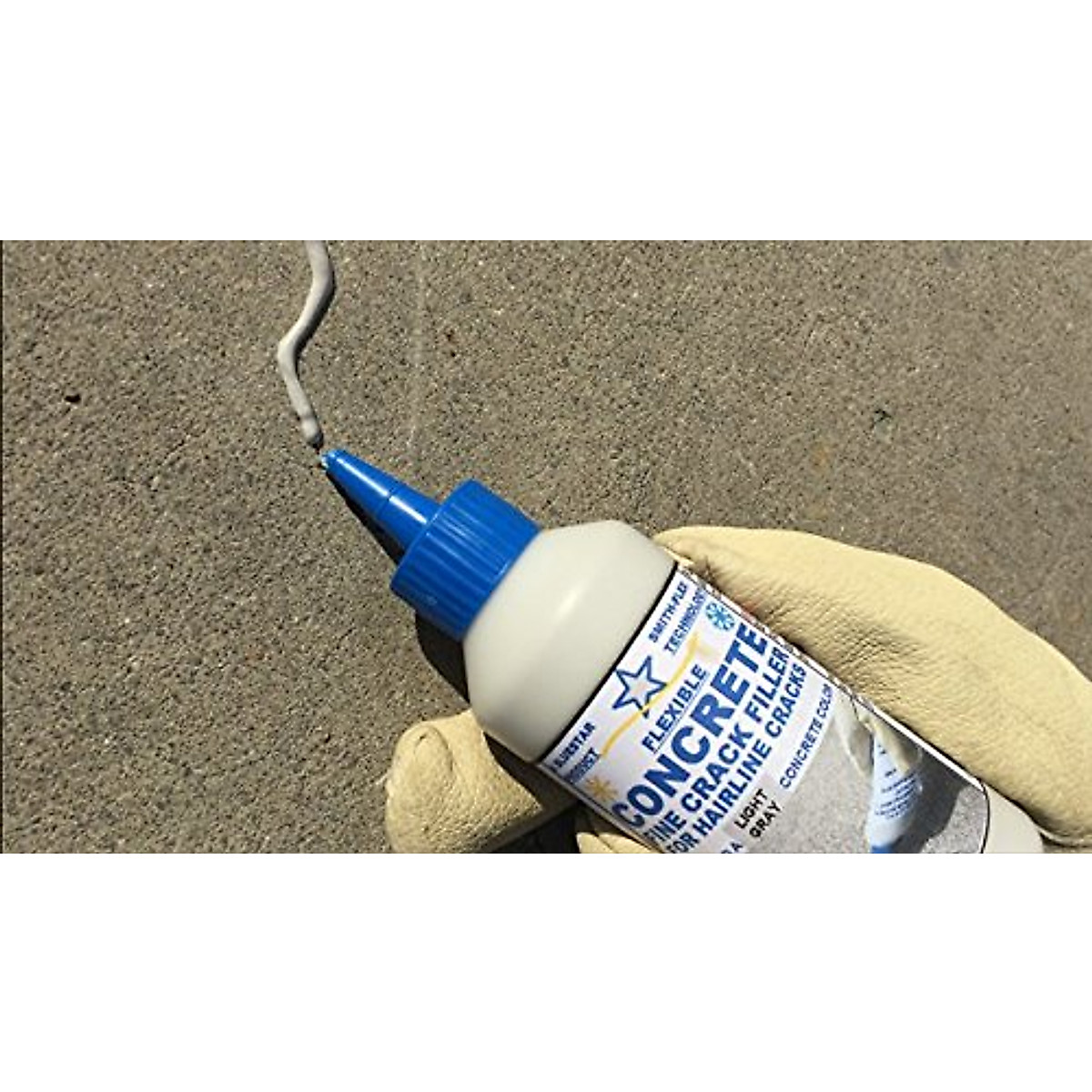 Bluestar Flexible Concrete Hairline Crack Filler (Light Gray), DIY - No Special Tools Needed. Fill Small Cracks in Concrete Driveways, Sidewalks and Patios.