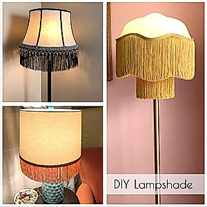 Fringe Trim Tassel 8 inch Wide 2 Yards Long for Clothes Accessories Latin Wedding Dress DIY Decoration (8in,Black)