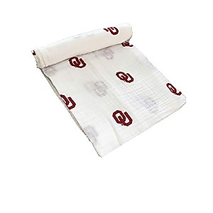 Three Little Anchors University of Oklahoma Muslin Swaddle Blanket 47x47in