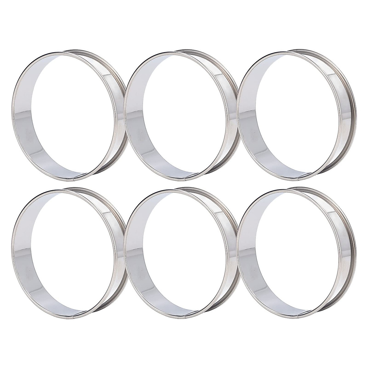Crumpet Rings,6 PCS Double Rolled Tart Ring Easy Demoulding DIY Stainless Steel English Muffin Rings for Home Food Making Tool(10cm)