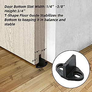 HOME MASTER HARDWARE 6.6 FT Heavy Duty Sturdy Sliding Barn Door Hardware Kit (Whole Set Includes 1x Pull Handle Set & 1x Floor Guide & 1x Latch Lock) Fit 36"- 40" Wide Door Panel (I Shape Hanger)