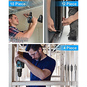 Drill Bit Set Screwdriver Bit Set, 201 Pcs Impact Driver Bits Kit with Carry Case, Combo Kit for Wood Metal Cement Drilling and Screwdriving, Tools for Gift and Home Maintenance