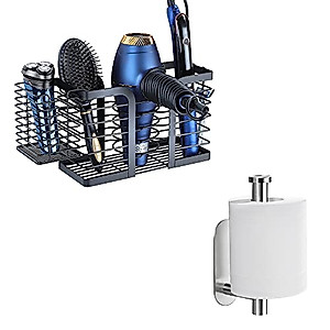 YIGII Hair Tool Organizer Wall Mount + Toilet Paper Holder Stand