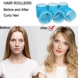 Hair Roller Set 12pcs, Hair Curlers Rollers Self Grip Hair Roller with Clips, Hair Rollers Salon Hair Dressing DIY Curly Hairstyle, Jumbo, random color