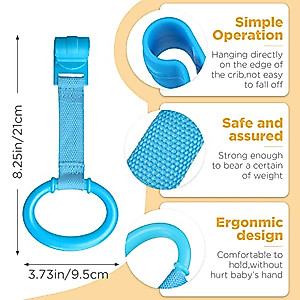 12 Pieces Baby Pull Up Rings Baby Crib Pull Rings 4 Color Baby Cot Hanging Rings Baby Walking Assistant Baby Walking Crib Hook Safety Toddler Pull Up Bar for Baby Infant Toddler