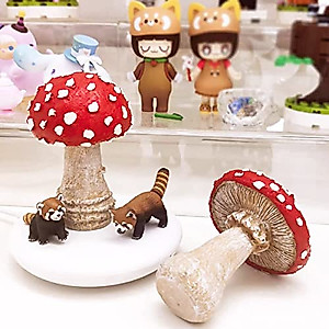 HOWFIELD Mushroom Decor Outdoor Garden Statue - Resin Miniature Figurines Fairy Garden Accessories Decor Lawn Ornaments