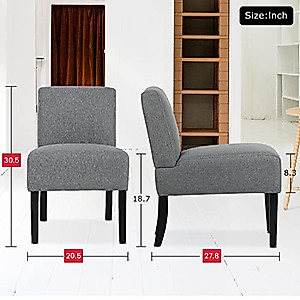 Dining Chairs Dining Room Chairs Kitchen Chairs Modern Design Fabric Armless Contemporary Accent Modern Dining Chairs with Solid Wood Legs