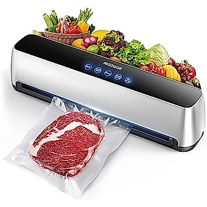 Vacuum Sealer Machine, Full Automatic Sealer Machine 8 in 1 LED Touch Screen Dual-Pump Motor, 6 Food Modes with Cutter and 15 Sealer Bags Detachable,Lad Tested