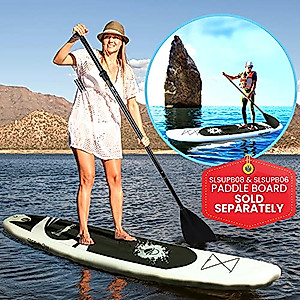 SereneLife Stand Up Paddle-Board Adjustable Paddle - Adjustable Water Paddle Oar SLSUPB06 & SLSUPB08 Free-Flow Inflatable SUP Stand Up Water Paddle-Board PRTSLSUPB0608PDL Blue