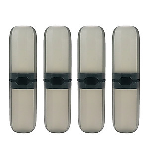 Xiaoyztan 4 Pcs Portable Travel Toothbrush Case PP Plastic Toothbrush Storage Box Toothbrush Bucket Toothbrush Container (Translucent Black)