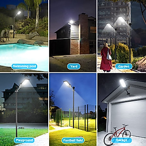 Solar Street Lights 300 W 2 Packs LED Solar Street Lights Outdoor IP66 Waterproof 30000 LM 6500 K Outdoor Street Light Dusk to Dawn Solar Power Lights with Motion Sensor and Remote Control for Path