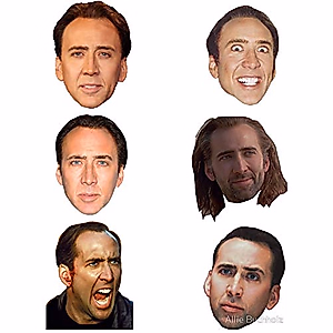 LA STICKERS Nicolas Cage Faces - Sticker Graphic - Auto, Wall, Laptop, Cell, Truck Sticker for Windows, Cars, Trucks