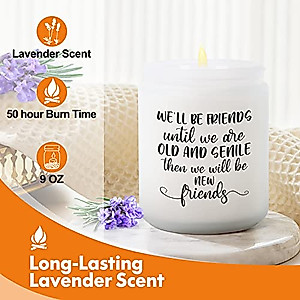 Best Friend, Friendship Gifts for Women - Birthday Gifts for Friends Female, Presents for Women - Going Away Gifts for Friends - Funny Gifts for Friends, BFF Gifts, Lavender Scented Candles(White)