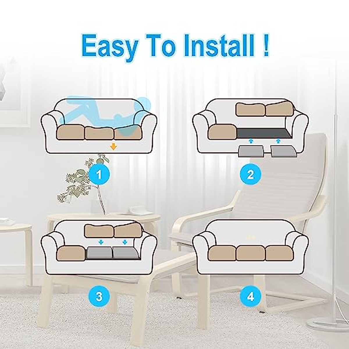 20" x 20" Foam Cushion Couch Cushion Support - Curve Furniture Seat Support- High-DensitySag Repair Replacement for Sofa Couch Loveseat Chair (1)