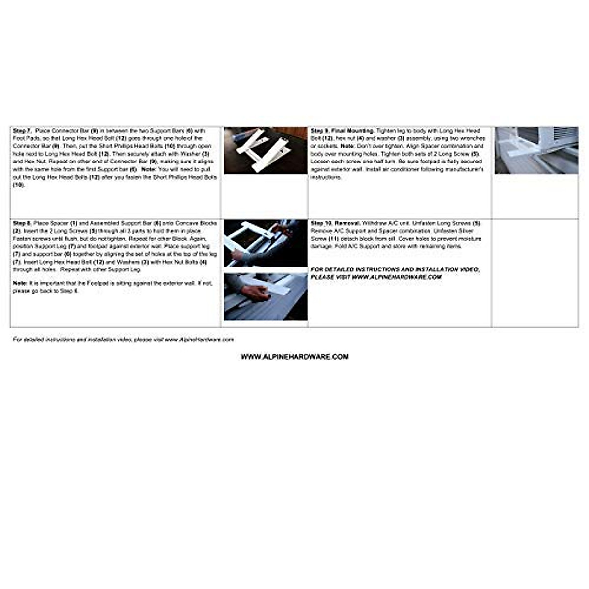 Universal Window Air Conditioner & Heat Pump Bracket - Heavy-Duty Window AC Support - Support Air Conditioner Up to 180 lbs. - for 12000 BTU AC to 24000 BTU AC Units (Heavy Duty)