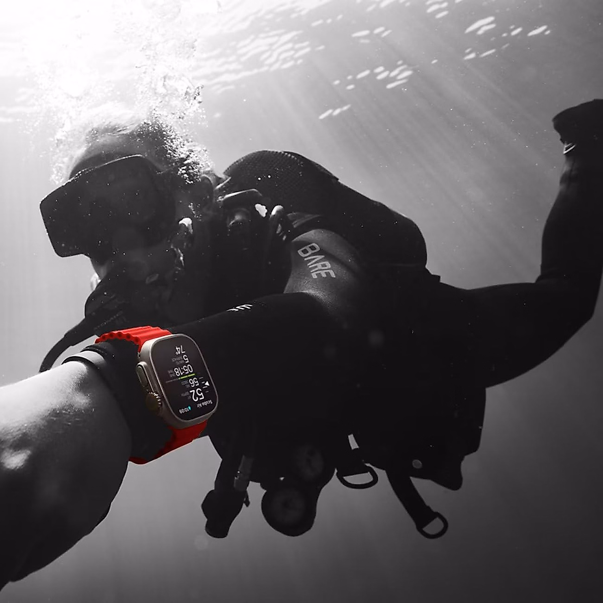 Ycysh 5 Pack Silicone Compatible with Apple Watch Ultra Ocean Band 49mm 45mm 44mm,Women Men Soft Sport Strap for iwatch Series Ultra 8 SE,44/45/49mm Black,White,Midnight,Red,Orange HYSL5PB49