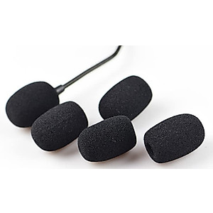 20 Pieces Mini Foam Microphone Windscreen Mic Cover Mini Microphone Windscreen Foam Cover Mini Lapel Headset Microphone Windscreen Foam Cover, 30 x 22mm, 8mm Hole, Black