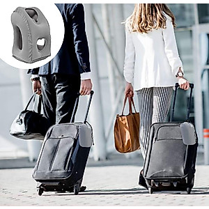 Inflatable Travel Pillow for Airplane, inflatable Neck Air Pillow for Sleeping to Avoid Neck and Shoulder Pain, Comfortably Support Head, Neck and Lumbar, Used for Airplane, Car, Bus and Office (Grey)
