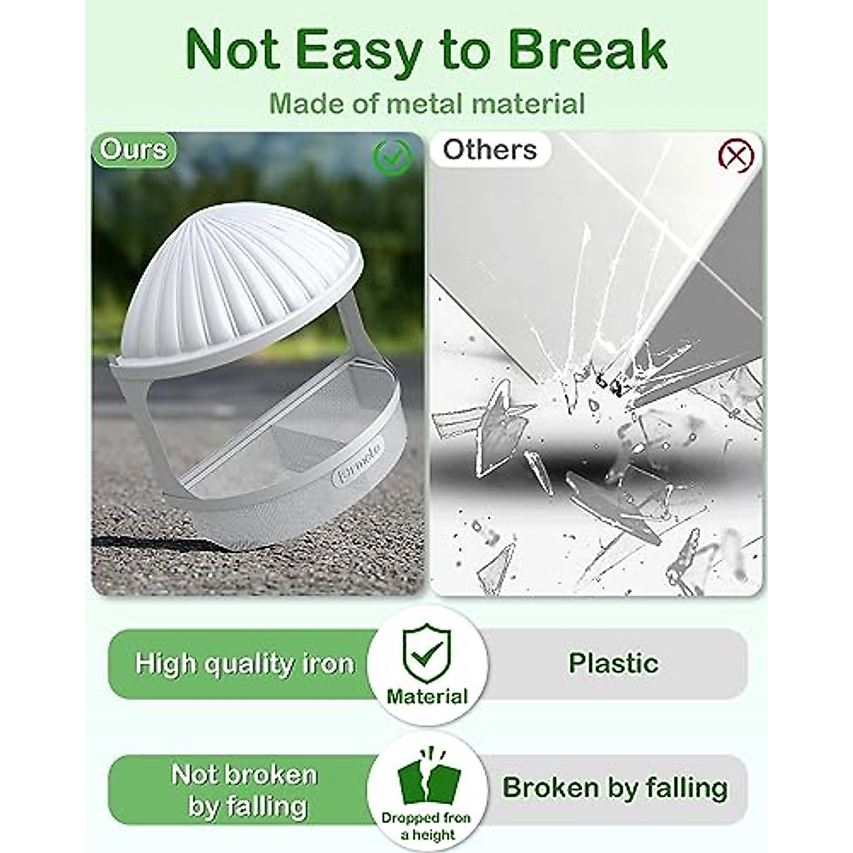 Ermete Durable Metal Bird Window Feeder with Seed Tray and Strong Suction Cups - Window Bird Watching Gift, White