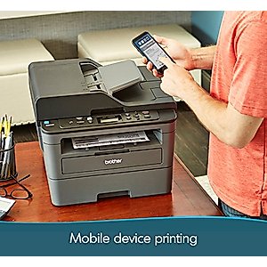 Brother DCP-L25 50DW Monochrome All-in-One Wireless Laser Printer - Print Copy Scan - Mobile Printing - Auto Duplex Printing – Print Up to 36 PPM - Up to 250 Sheets/Tray - ADF + HDMI Cable