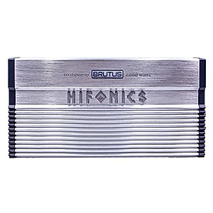 Hifonics BXX6000.1D 6000 Watt RMS 1-Channel Monoblock D Class Amplifier Brutus Car Audio with Red 0 Gauge Installation Kit Bundle,Silver