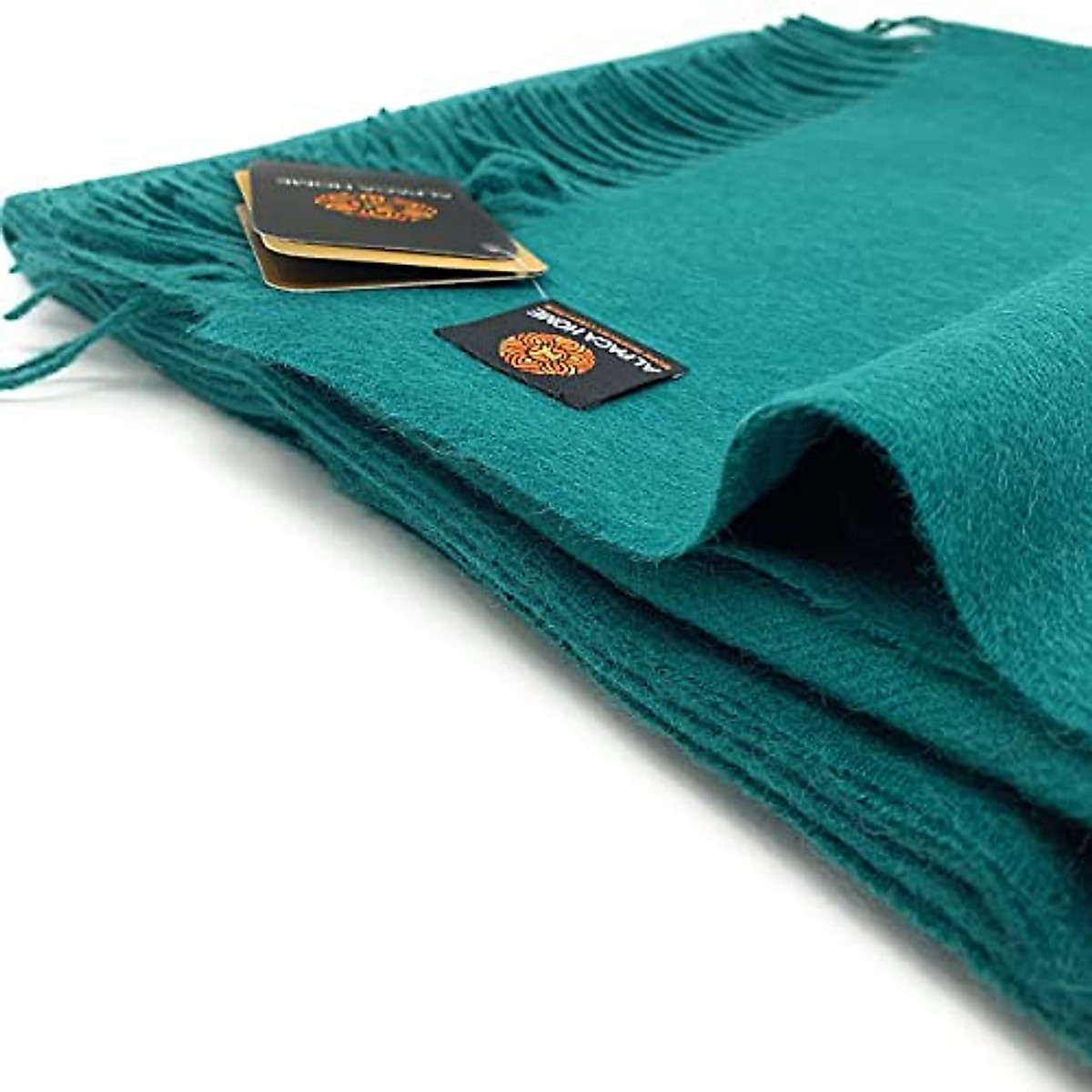 Alpaca Home | Solid Throw Blanket 100% Baby Alpaca Wool (Timeless Teal)