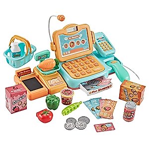Kids Toys, DIY Supermarket Cash Registers with Fruits, Vegetable, Handmade Pretend Play Toys, Sensory Toys, Educational Toys for Kids 5-7, Cute Stuff Unique Birthday Gifts for Boys Girls