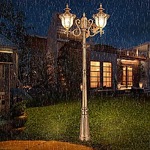 ZZYJYALG E27 European Home Garden High Rod Light Outdoor Waterproof Community School Lawn Street Lantern Light Hotel Villa Garden Park Column Light Landscape Lamp