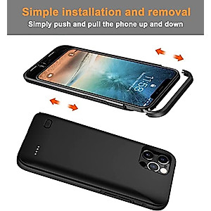HUGUODONG Battery Case iPhone 12 Mini(5.4 inch), Large Capacity 8200mAh Ultra-Thin Portable 2-in-1 Charging and Protection case,Compatible with Mini Extended Charger -Black