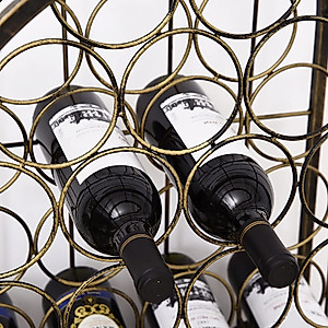 HOMCOM 45 Bottle Wrought Iron Wine Rack Jail with Lock - Antique Bronze