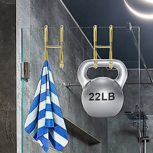 Shower Door Hooks 3 Pack,Over The Glass Door Hooks,Towel Hook for Frameless Glass Shower Door,Heavy Duty Rack Hooks for Robe,Towel