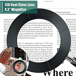 Magnifying Glass with Light and Stand, 10X Magnifying Lamp, 2-in-1 Desk Magnifier with Light, Craft Light Lamp with 3 Color Modes, LED Lighted Magnifier with Light for Close Work Reading Repair Crafts