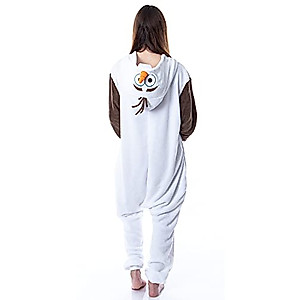Disney Frozen Adult Olaf Kigurumi Costume Union Suit Pajama For Men Women (L/XL) White