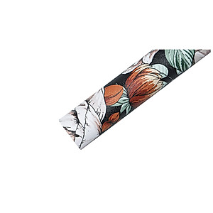 HAOKHOME Vintage Peel and Stick Floral Wallpaper Removable Large Peony Black/Orange/Pink Vinyl Self Adhesive Mural 17.7in x 6.5ft