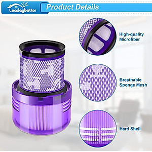 Leadaybetter 3 Pack Vacuum Filters for Dyson V11 Filter Replacement, V11 Animal/Extra/Torque Drive/Complete / V15 Detect Vacuums, Compare to Part No. 970013-02