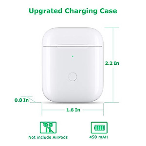 Wireless Charging Case Compatible with AirPods 1 2，Air pods Charger Case Replacement with Bluetooth Pairing Sync Button，no Aipods