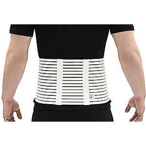 ITA-MED Breathable Elastic Back & Abdominal Support Brace – Unisex, 8” Wide, White, Large