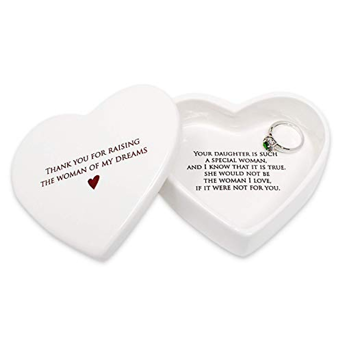 Susabella - Mother of the Bride Gift from Groom, Mom Wedding Gift or Mother's Day Gift from Son In-Law - Thank You for Raising the Woman of My Dreams - Ceramic Keepsake Heart Box