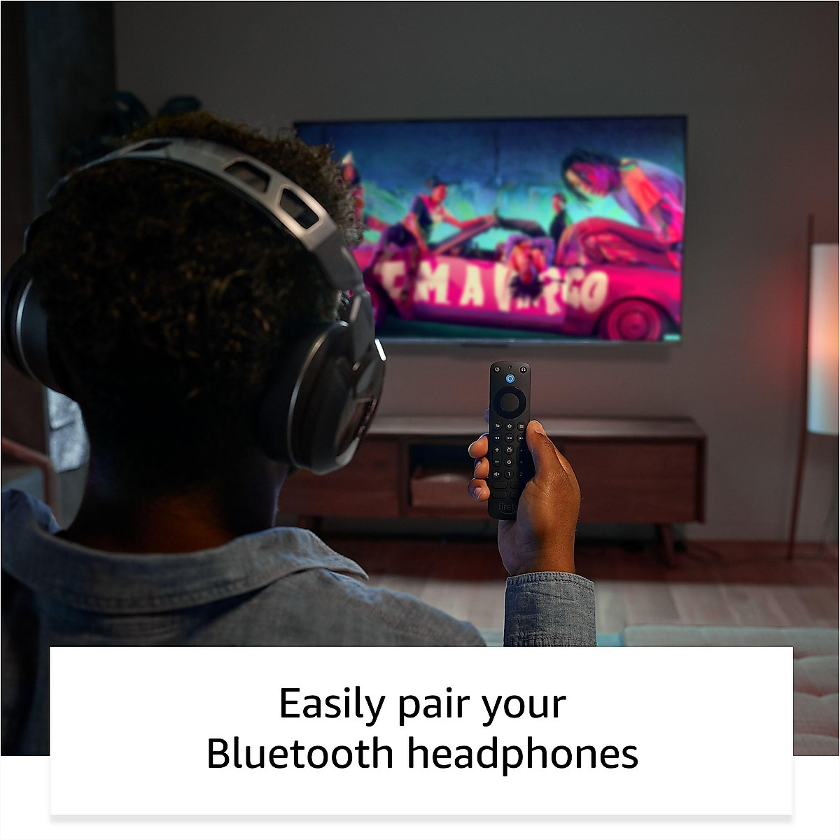 Introducing Alexa Voice Remote Pro, includes remote finder, TV controls, backlit buttons, requires compatible Fire TV device