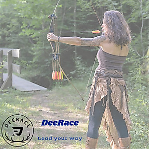 DEERACE Takedown Recurve Bow and Arrow Set 62" Classic Traditional Wooden Bow for Adults Youth Beginner Hunting Targeting Archery (35 Lbs, Right Hand)