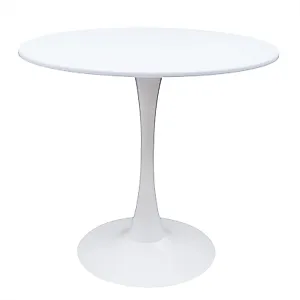 LIYUANJUN 31.5" Round Dining Table, Pedestal Table Mid Century Coffee Table End Side Table for Office Bar Hotel Living Room Sturdy Pedestal 165 Pounds Load-Bearing Capacity