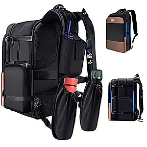 ZINZ Slim Expandable Travel Laptop Backpack 15.6 Inch with Patented Shoulder Pockets and USB, Versatile Anti-Theft Business Backpack Daypack with Ultra Capacity for Work/School/Hiking/Camping,Black